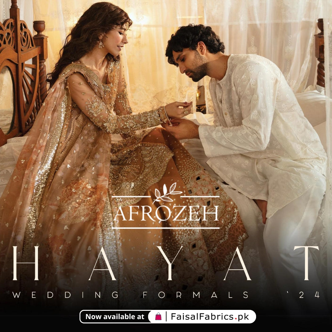 Afrozeh Hayat Collection Unstitched Wedding Formals 2024