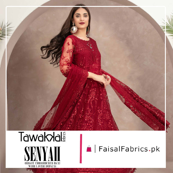 Senyah by Tawakkal Fabrics Unstitched Embroidered Maxi Collection 2023
