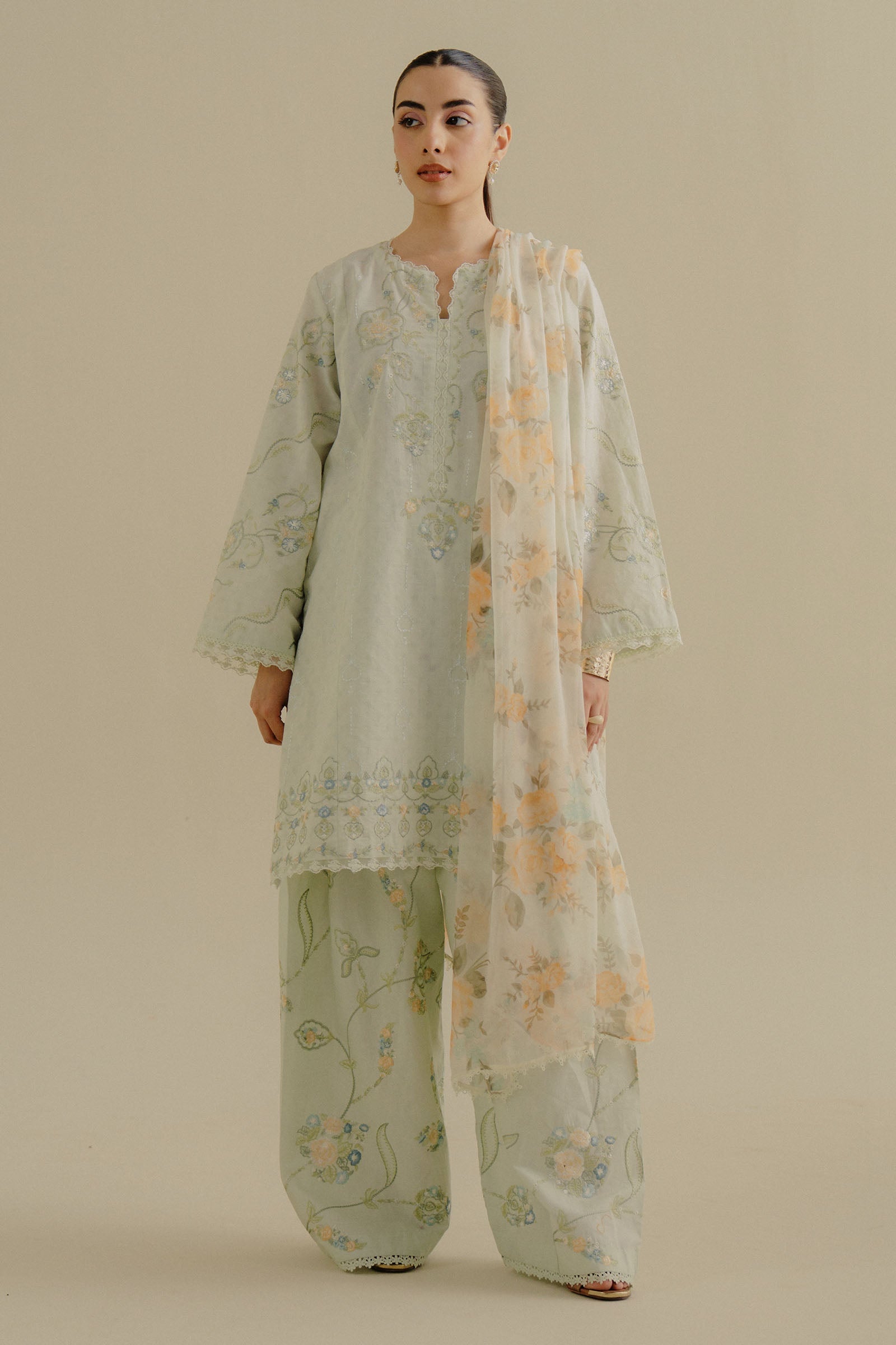 Coco by Zara Shahjahan Embroidered Lawn Unstitched 3Pc Suit 01B-ELVA