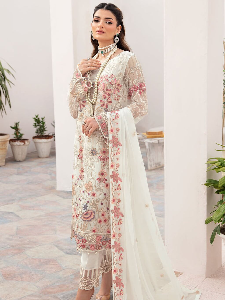 Ramsha Chevron Vol-07 Embroidered Chiffon Unstitched 3Pc Suit A-705