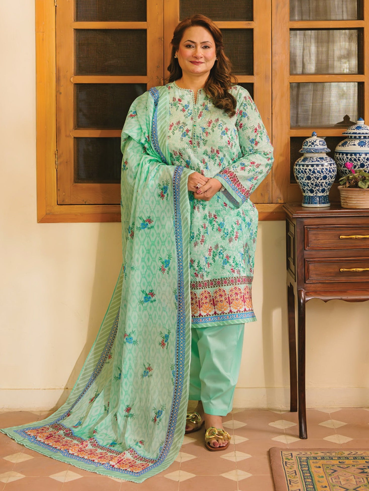 Gul Ahmed Tribute To Mother Unstitched Lawn 3Pc Suit CL-52126 A