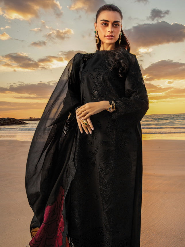 Rang Rasiya Premium Embroidered Lawn Unstitched 3Pc Suit D-01 RAMEEN