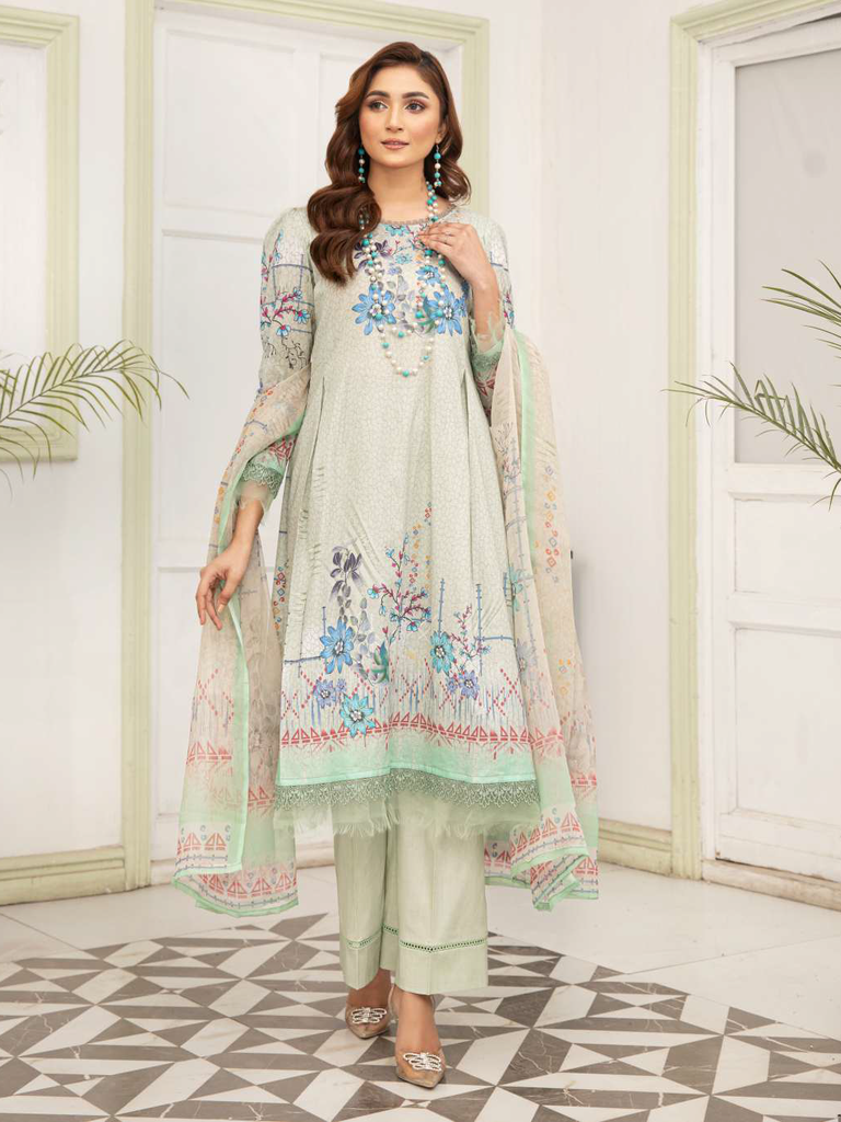 Mishkal by Al-Kareem Fabrics Printed Lawn Unstitched 3Pc Suit D-02