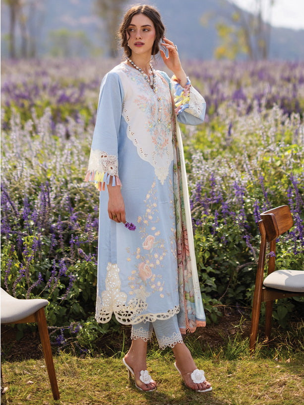 Mushq Hemline The Secerat Garden Unstitched Lawn 3Pc Suit HML24-7A Sol