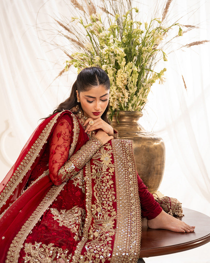 Rua by Faiza Saqlain Embroidered Chiffon Unstitched 3Pc Suit - GUL