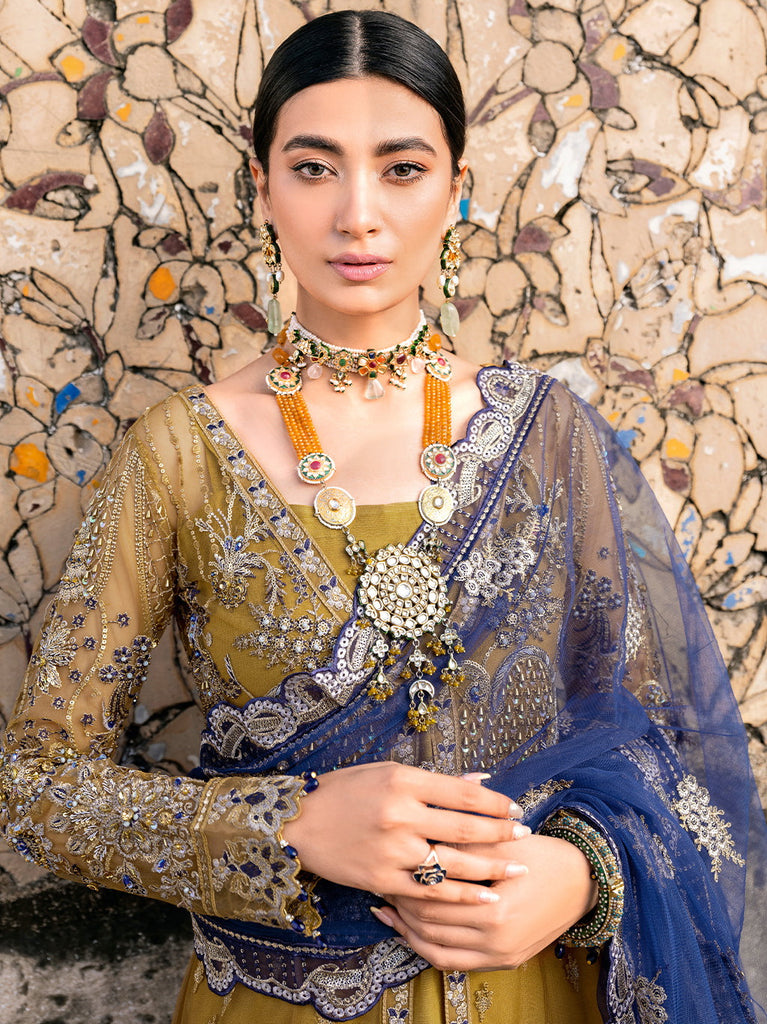 Ramsha Luxury Wedding Handmade Embroidered Net 3 Piece Suit H-204