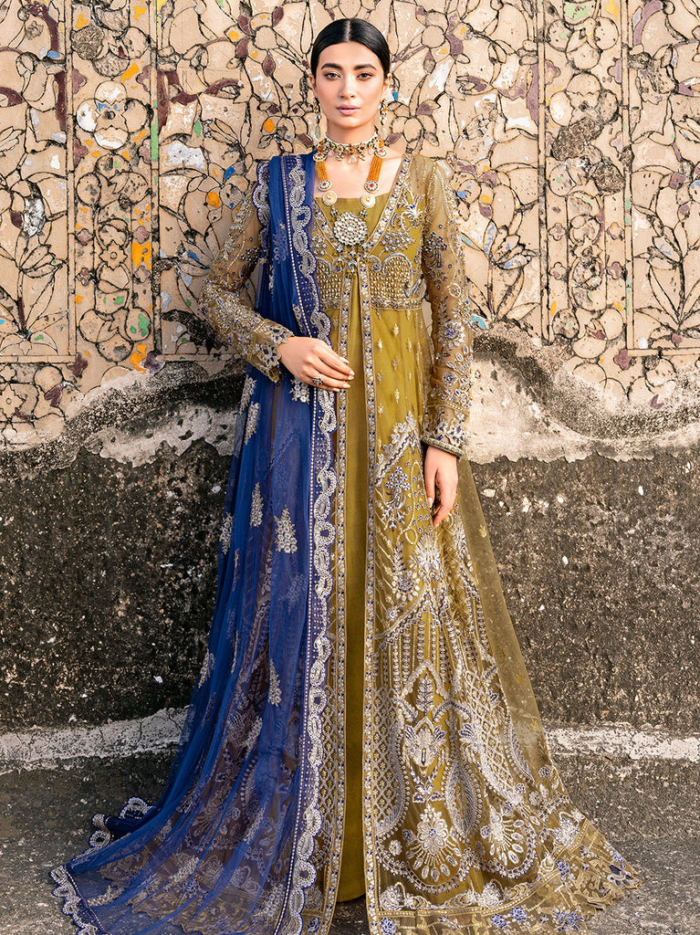 Ramsha Luxury Wedding Handmade Embroidered Net 3 Piece Suit H-204