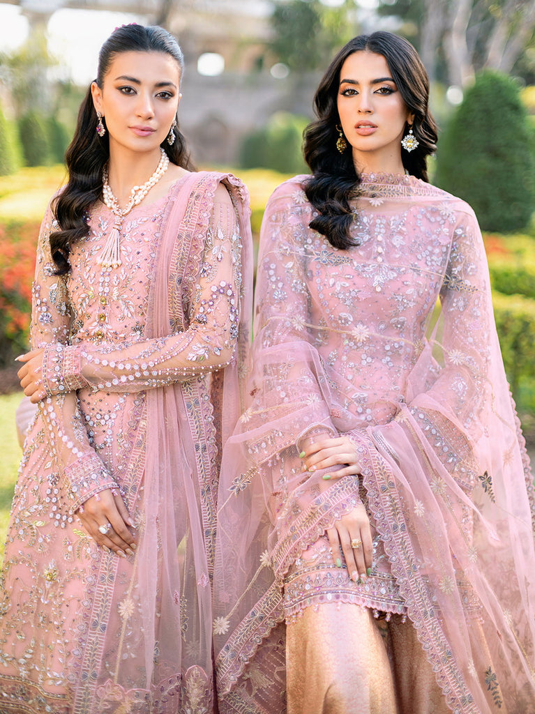 Ramsha Luxury Wedding Handmade Embroidered Net 3 Piece Suit H-207