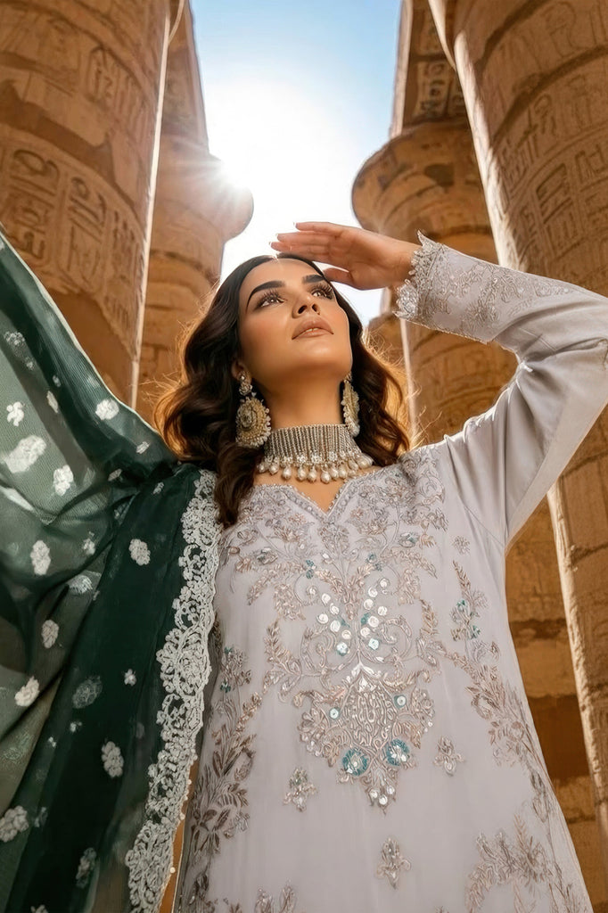 Imrozia Serene Mehr-e-Mah Embroidered Chiffon Unstitched 3Pc Suit I-24