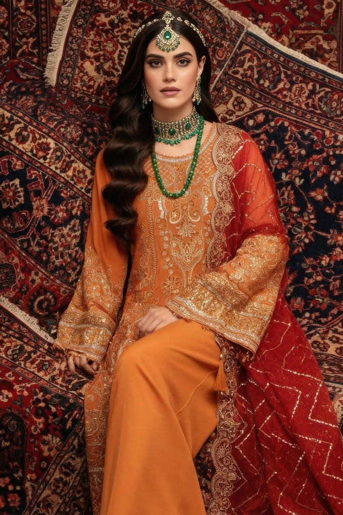 Imrozia Serene Mehr-e-Mah Embroidered Chiffon Unstitched 3Pc Suit I-24