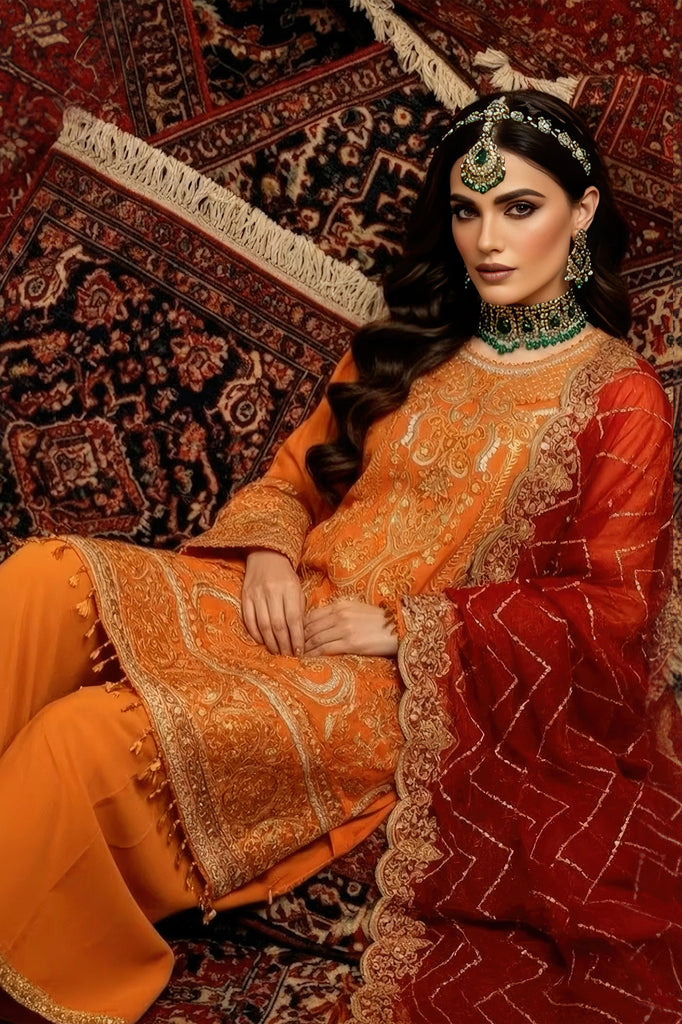 Imrozia Serene Mehr-e-Mah Embroidered Chiffon Unstitched 3Pc Suit I-24