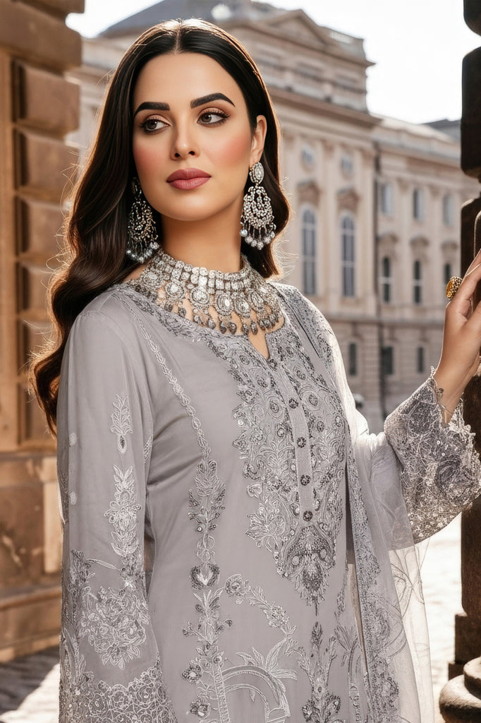 Imrozia Serene Mehr-e-Mah Embroidered Chiffon Unstitched 3Pc Suit I-24