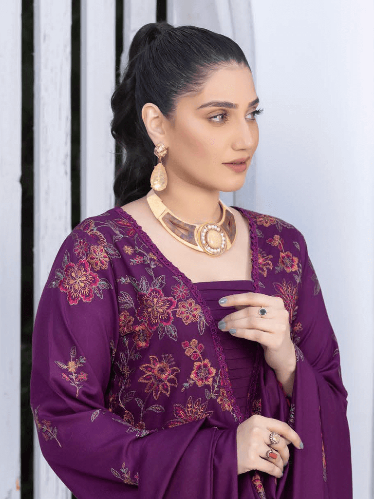 Gul Bano by Manizay Premium Embroidered Dhanak Unstitched 3Pc Suit M-0