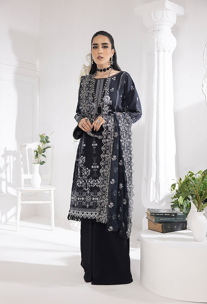 Monochrome by Humdum Unstitched Printed Lawn 3Pc Suit MC-04