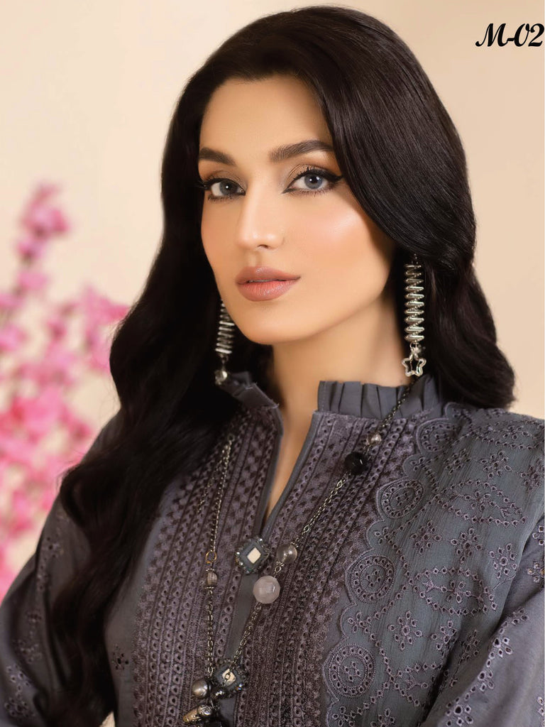 Dilkash Afsana by Manizay Chikankari Karandi Unstitched 3Pc Suit M-02