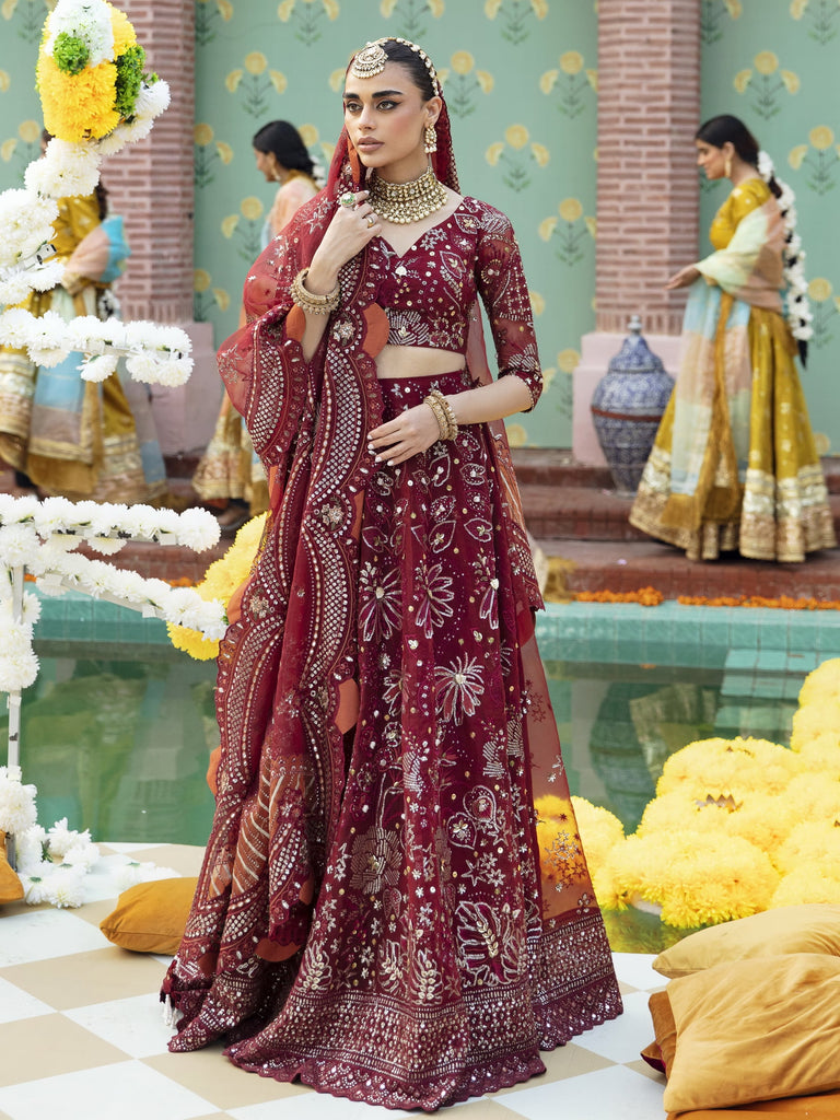 Nureh Jhoomro Unstitched Luxury Formals 3Pc Suit NL-53 Mahro