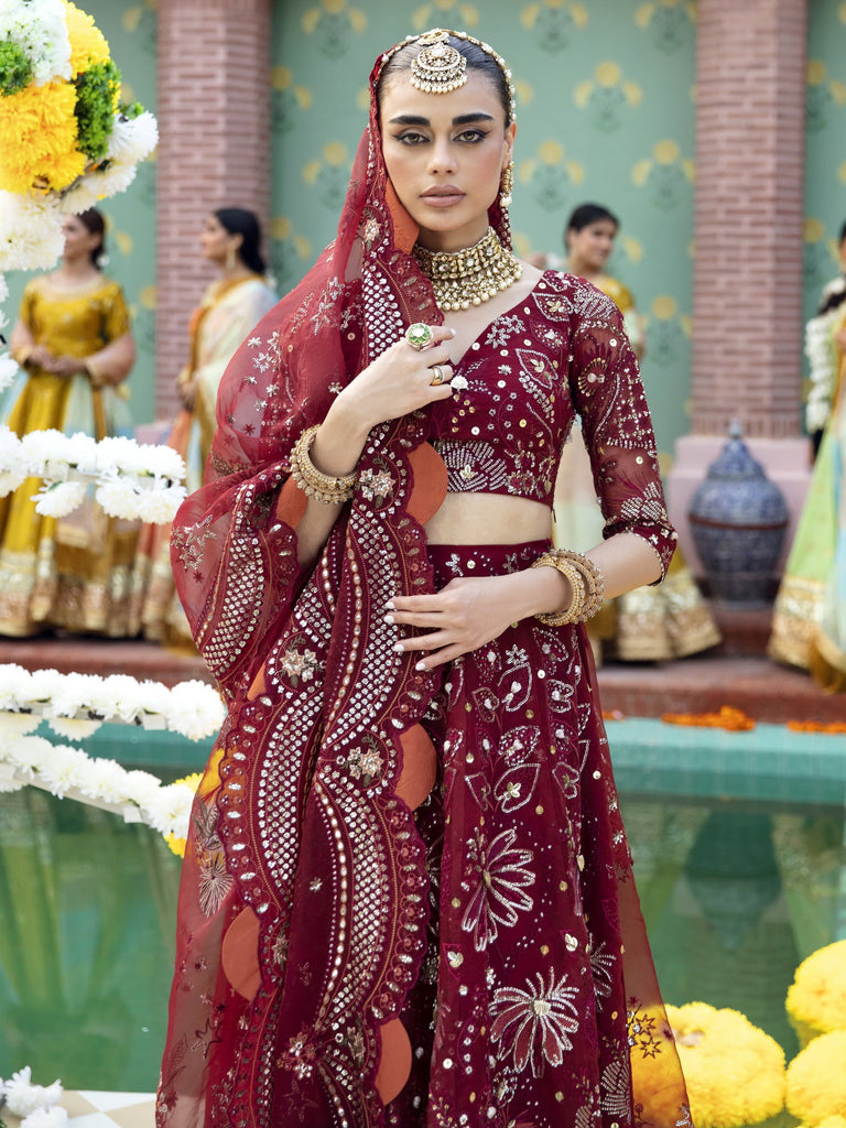 Nureh Jhoomro Unstitched Luxury Formals 3Pc Suit NL-53 Mahro