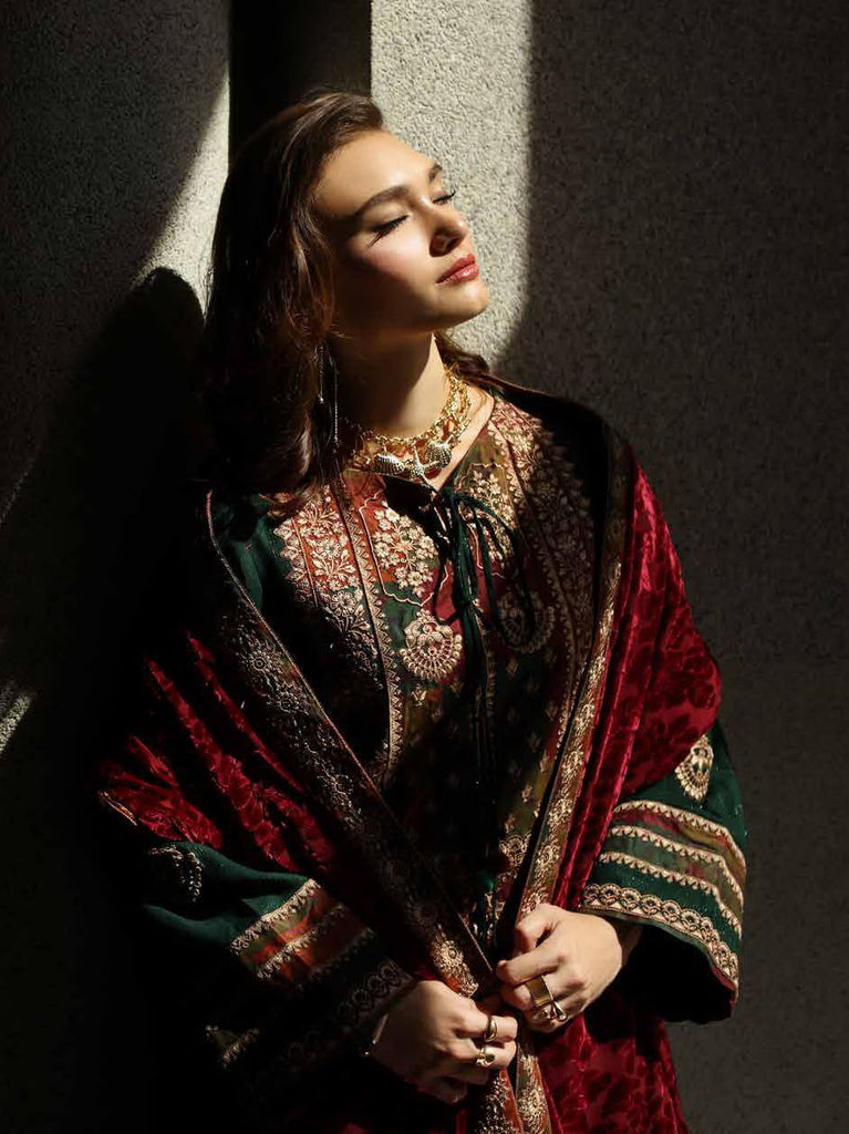 Charizma Poshima Vol-03 Embroidered Leather Unstitched 3Pc Suit PSW5-1