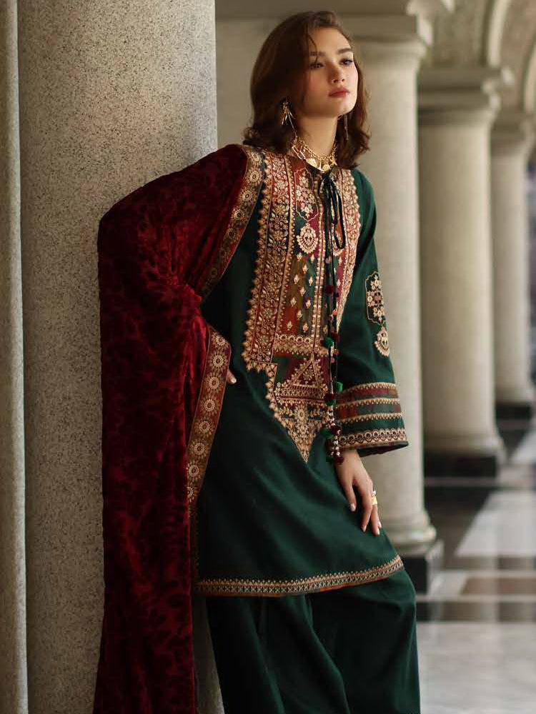 Charizma Poshima Vol-03 Embroidered Leather Unstitched 3Pc Suit PSW5-1