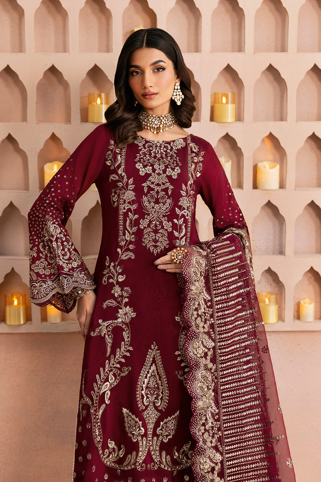 Ramsha Shehnai Embroidered Raw SIlk Unstitched 3Pc Suit SS-102