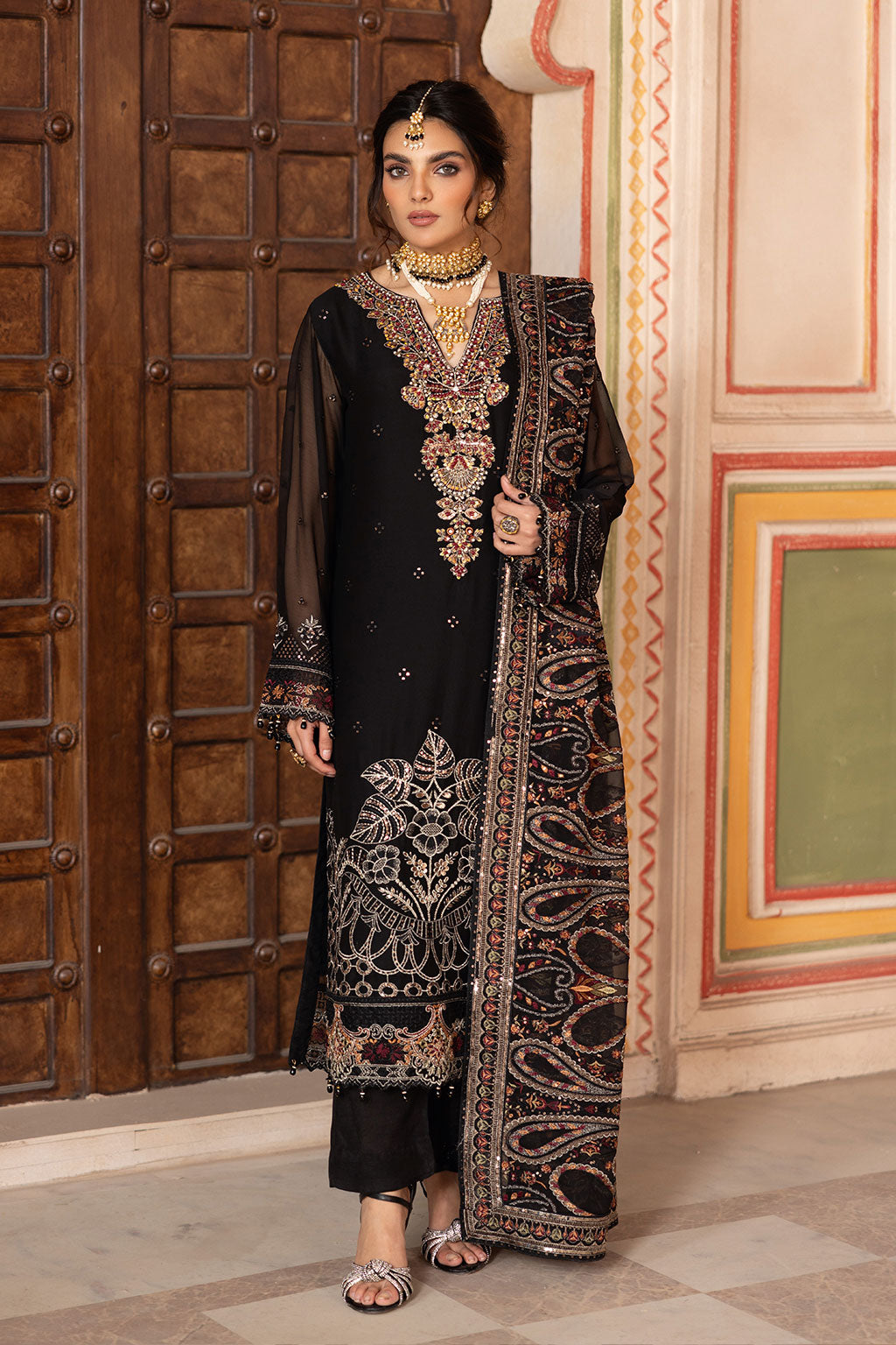 Ramsha Dastan Vol-03 Embroidered Chiffon Unstitched 3Pc Suit T-304