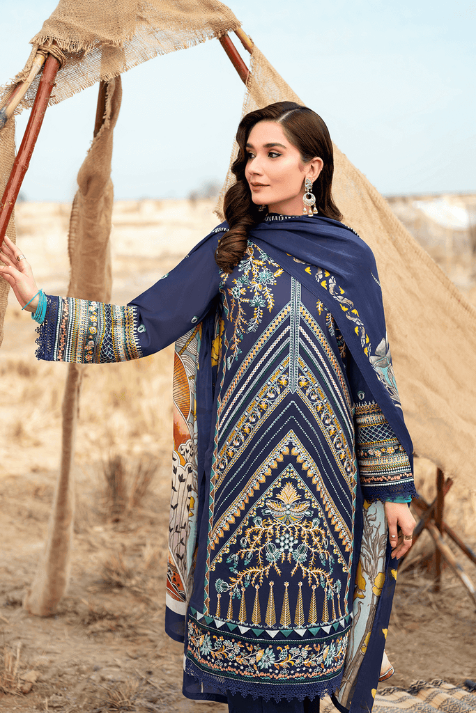 Ramsha Riwayat Embroidered Luxury Lawn Unstitched 3 Piece Suit Y-608
