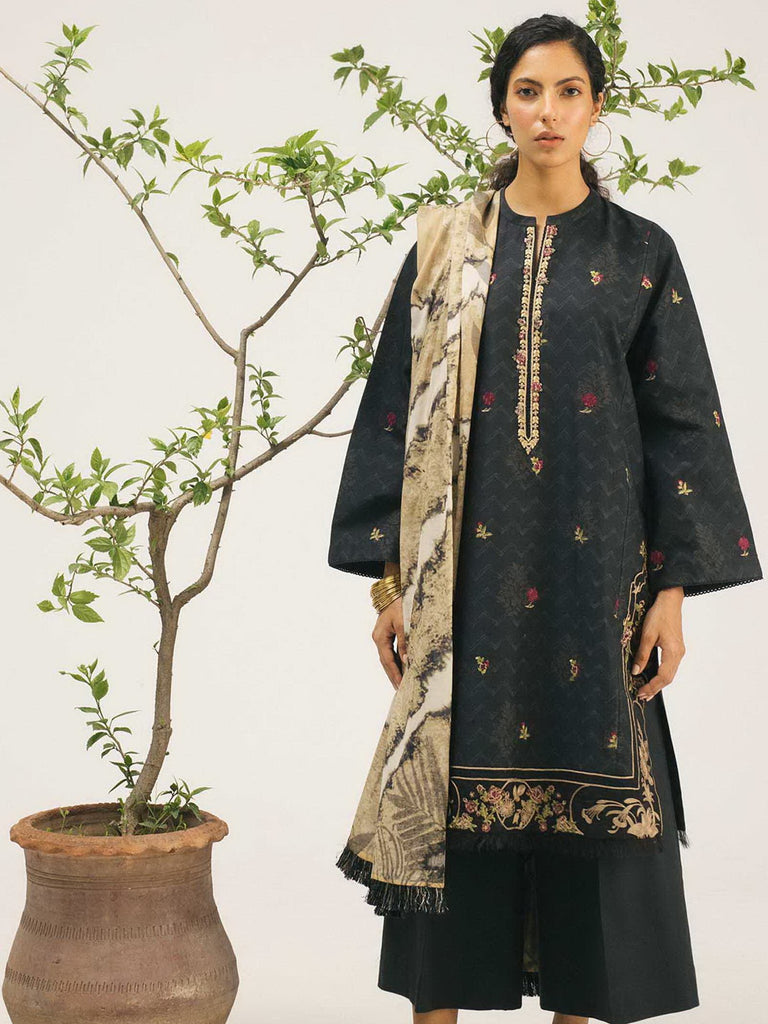 Coco by Zara Shahjahan Embroidered Lawn Unstitched 3 Piece Suit D-01B