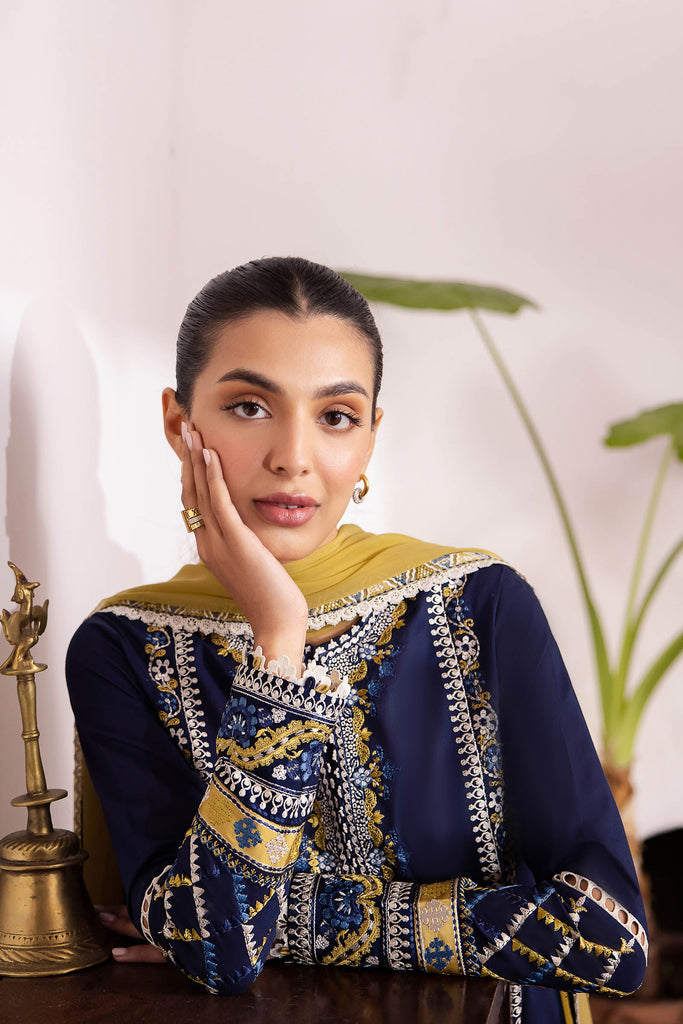 Zaha By Khadijah Shah Embroidered Lawn Unstitched 3Pc Suit ZL24-11A VE