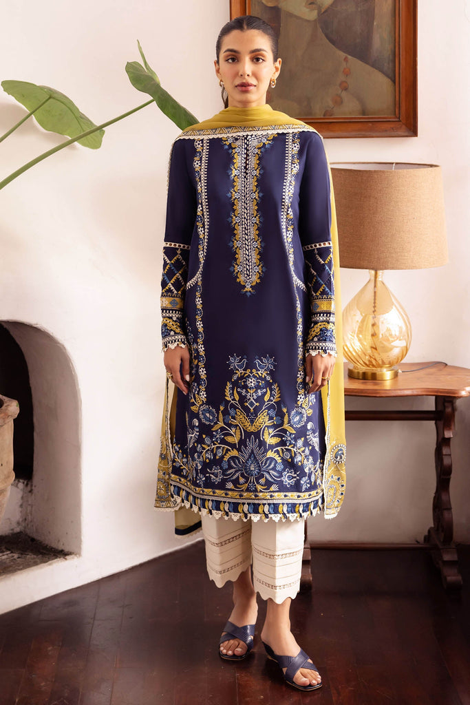 Zaha By Khadijah Shah Embroidered Lawn Unstitched 3Pc Suit ZL24-11A VE
