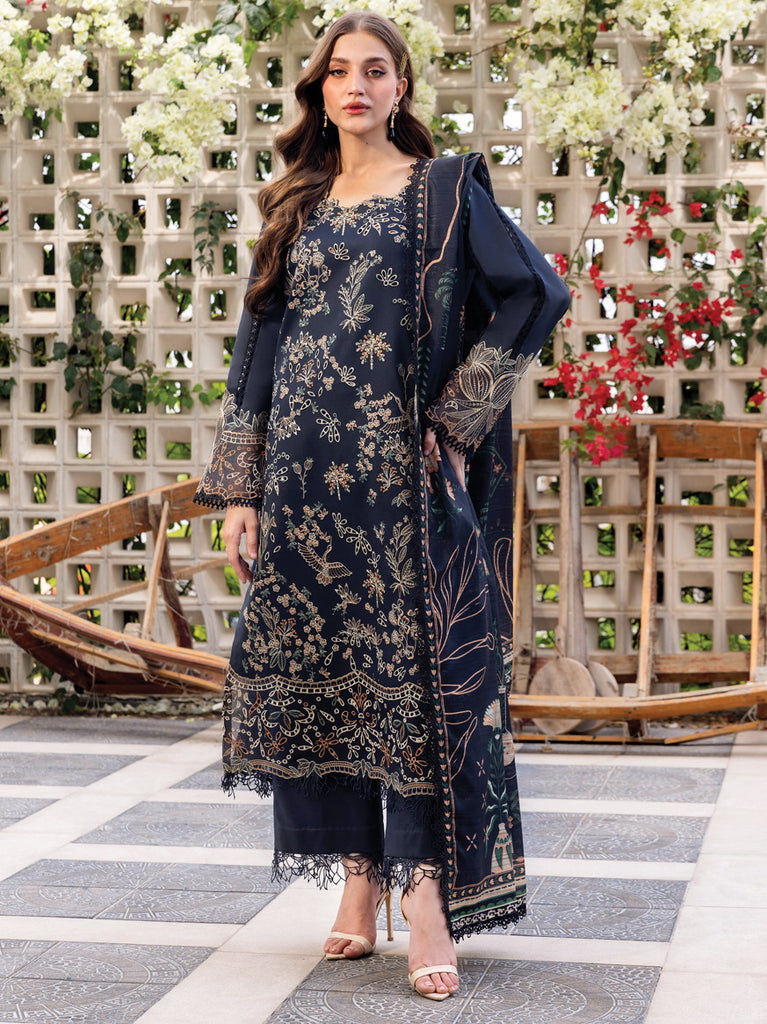 Rang Rasiya Carnation Embroidered Lawn Unstitched 3Pc Suit D-12 LIARO