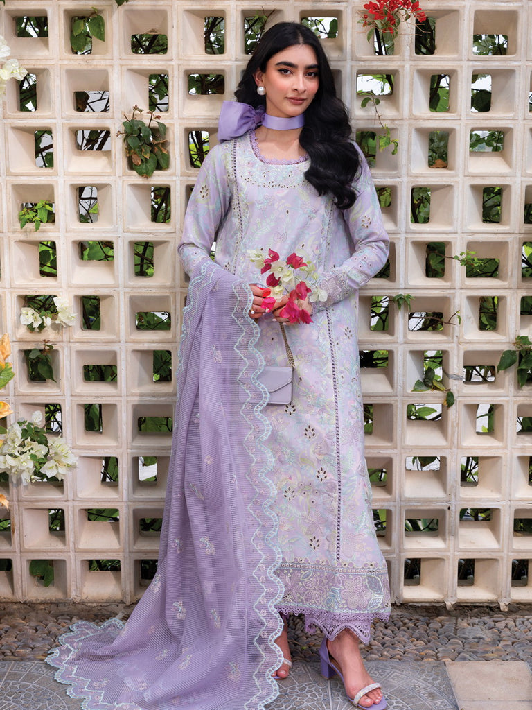 Rang Rasiya Carnation Embroidered Lawn Unstitched 3Pc Suit D-11 LILY