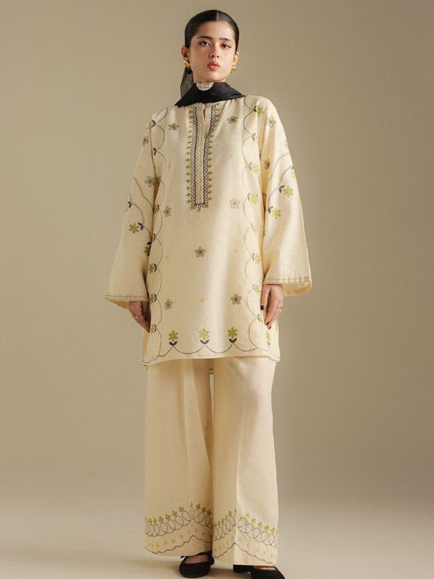 Coco by Zara Shahjahan Winter Unstitched Khaddar 3Pc Suit D-08B FAWN