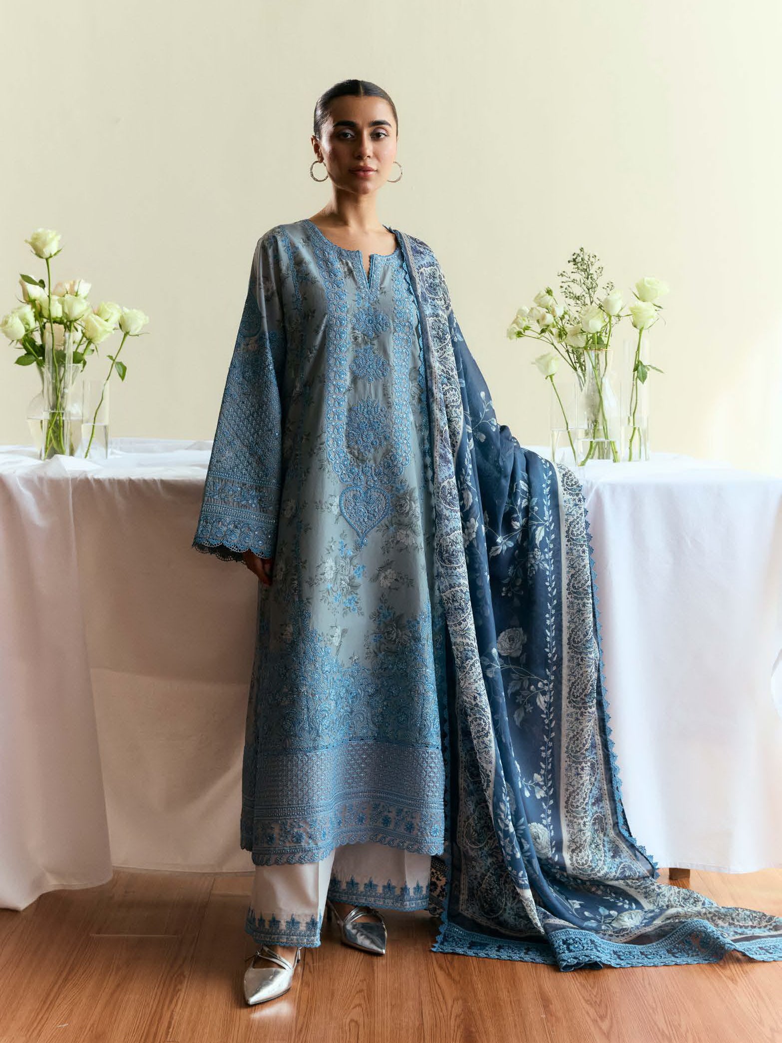 Coco by Zara Shahjahan Embroidered Lawn Unstitched 3Pc Suit D-06 FLEUR