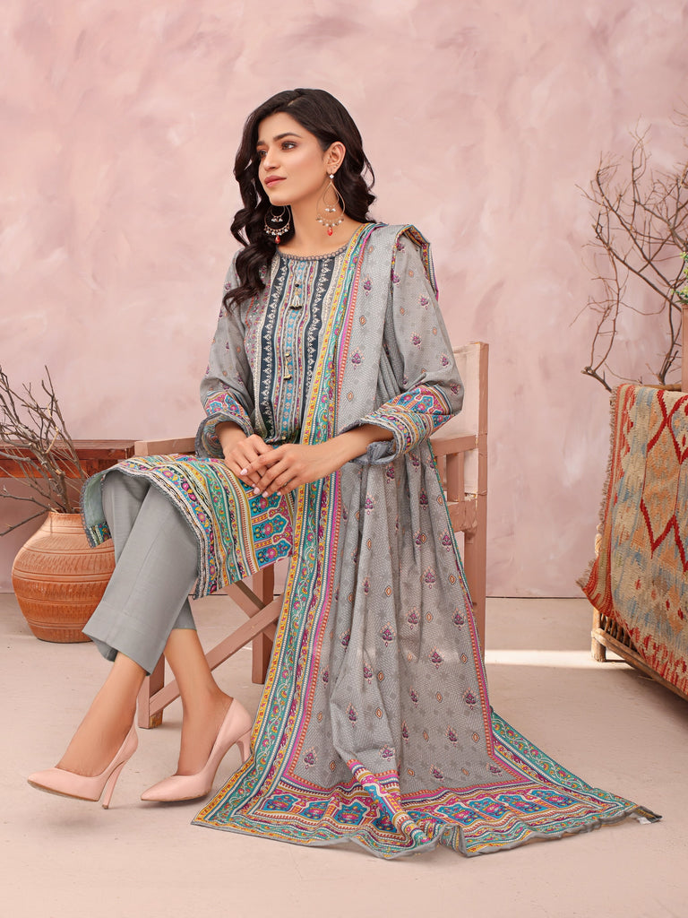 Rang e Noor by Humdum Unstitched Printed Lawn 3 Piece Suit D-03