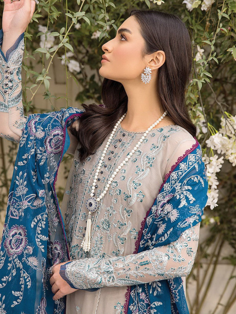 XENIA Formals Ishya Luxury Unstitched Embroidered Chiffon 3Pc 05-NEEL