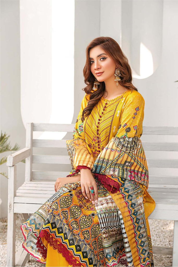 Kesa by LALA Textile Embroidered Viscose Unstitched 3Pc Suit - AFTAB