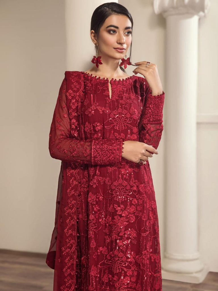 Alizeh Fashion Vol-02 Embroidered Chiffon 3Pc Suit D-03 Mashael