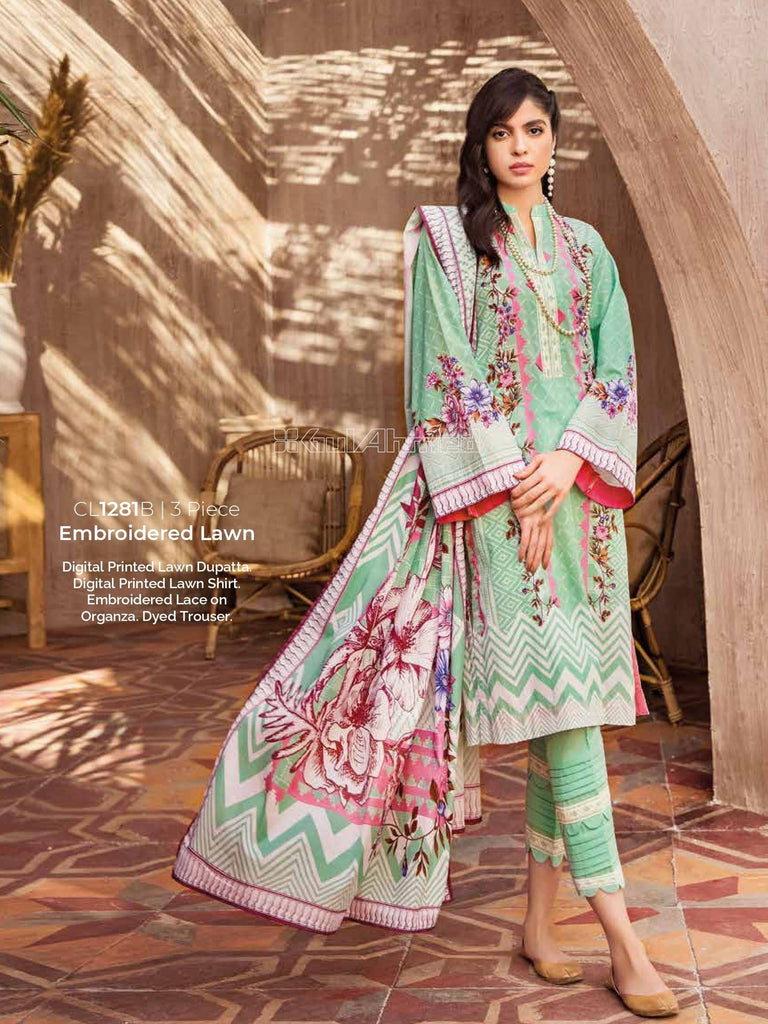 Gul Ahmed Essential Embroidered Lawn 3Pc Suit CL-1281B