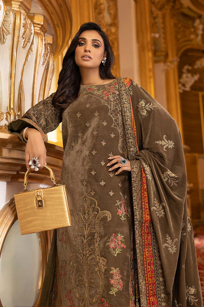 Charizma Signature Unstitched Embroidered Velvet 3Pc Suit CV22-10