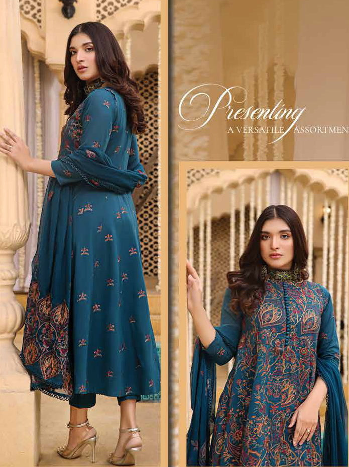 Bahar by LALA Textile Embroidered Swiss Voile Unstitched 3Pc Suit D-01