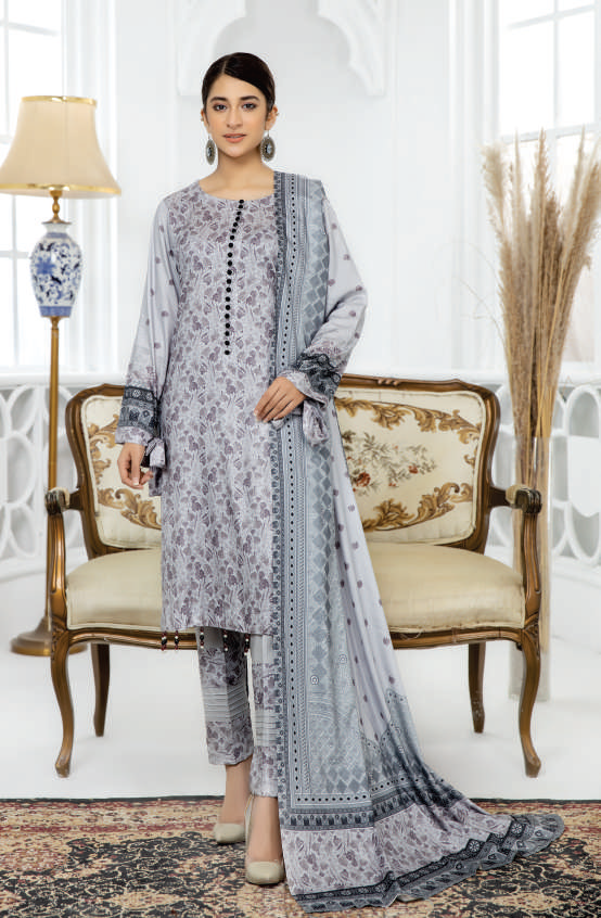 Al Kareem Shazmeen Prints Diamond Linen Unstitched 3Pc Suit D-01