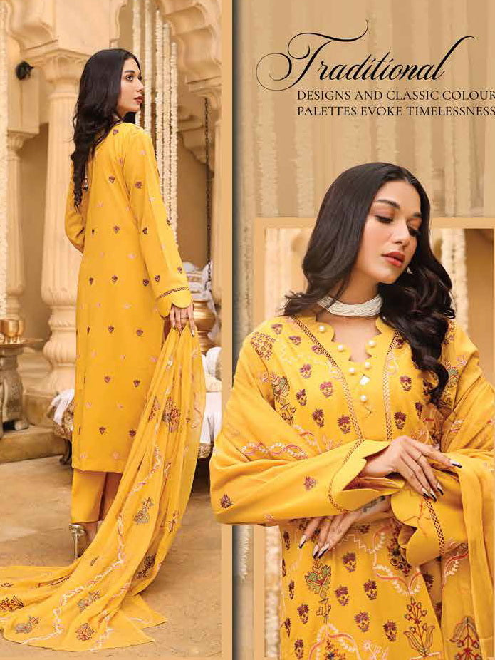 Bahar by LALA Textile Embroidered Swiss Voile Unstitched 3Pc Suit D-02
