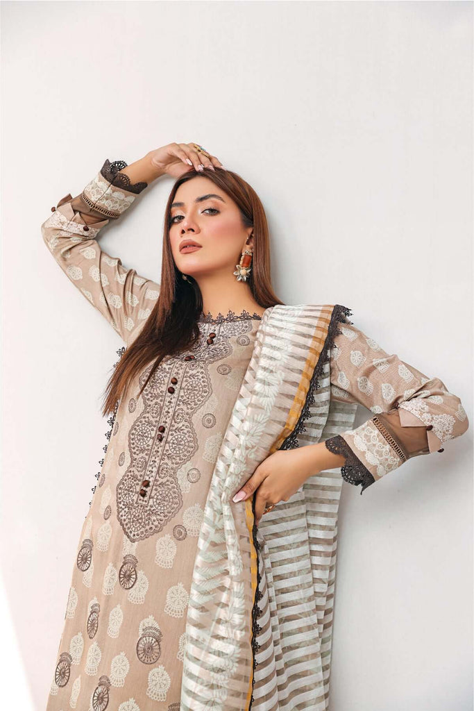 Kesa by LALA Textile Embroidered Viscose Unstitched 3Pc Suit - HABIBI