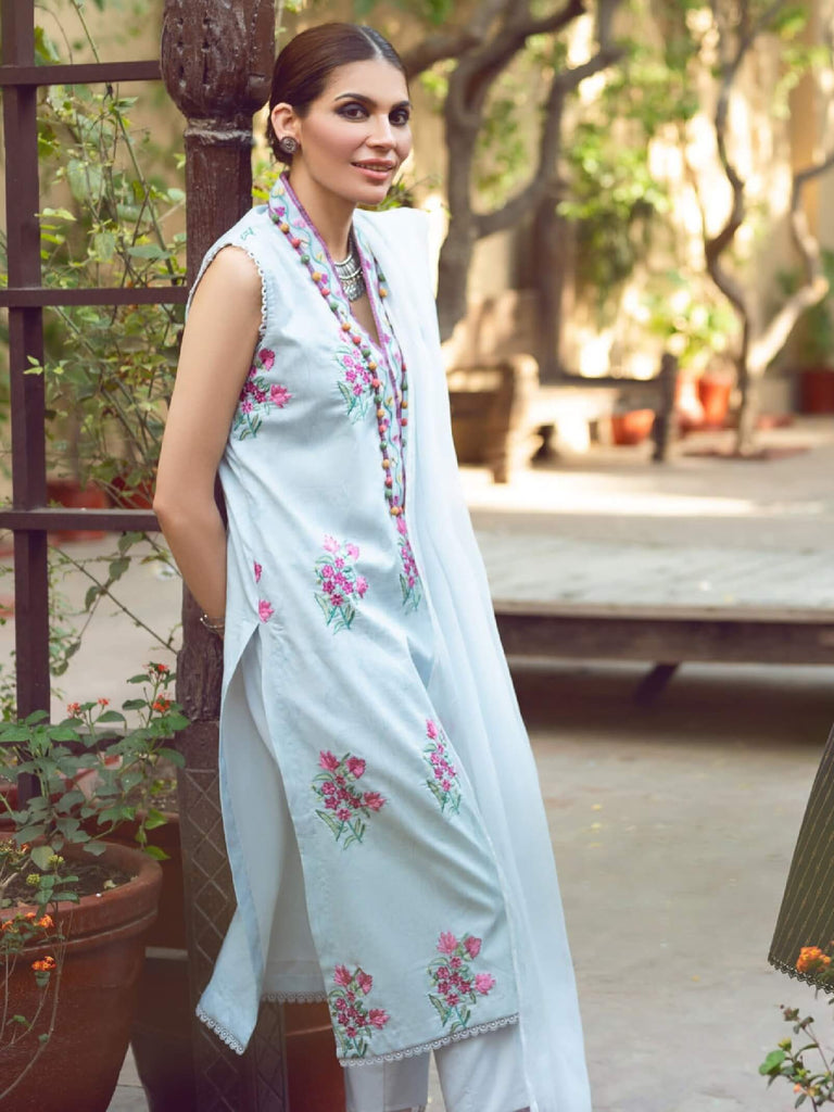 Kinaar by Shiza Hassan Embroidered Lawn Unstitched 3 Piece Suit D-04 E