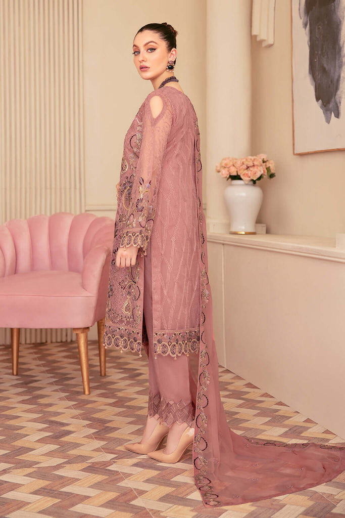 Ramsha Minhal Vol-06 Embroidered Organza Unstitched 3Pc Suit M-605