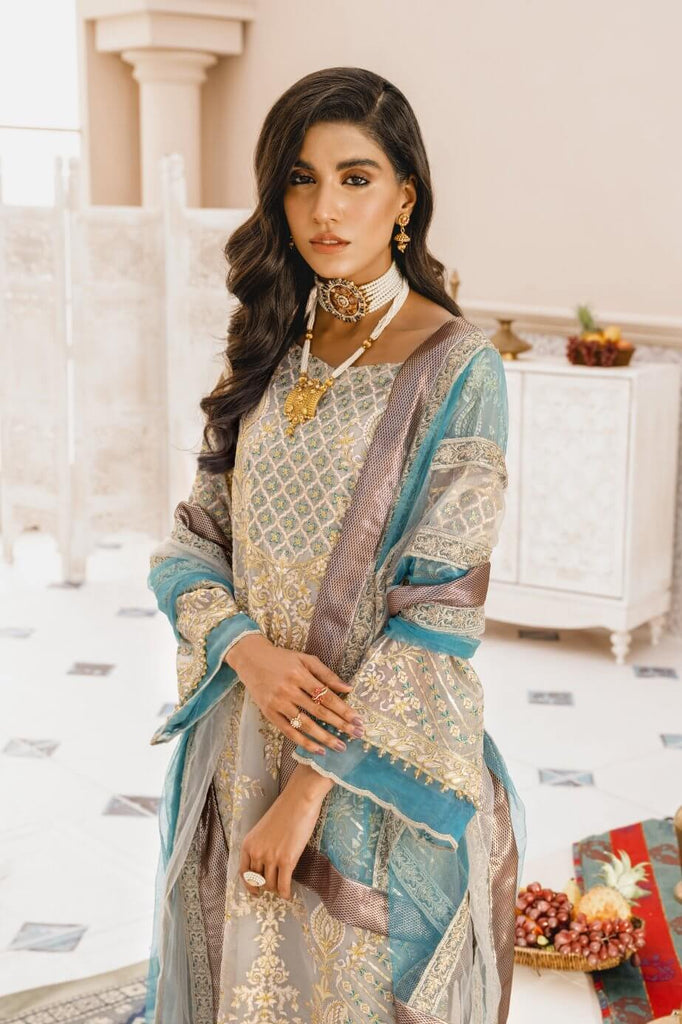 MASHQ Premium Embroidery Wedding Collection 3pc Suit Muzzelif MX-03