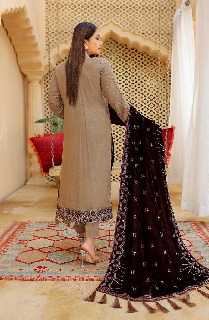Waresha Luxury Embroidered Sweet Leather Unstitched 3Pc Suit PL-601